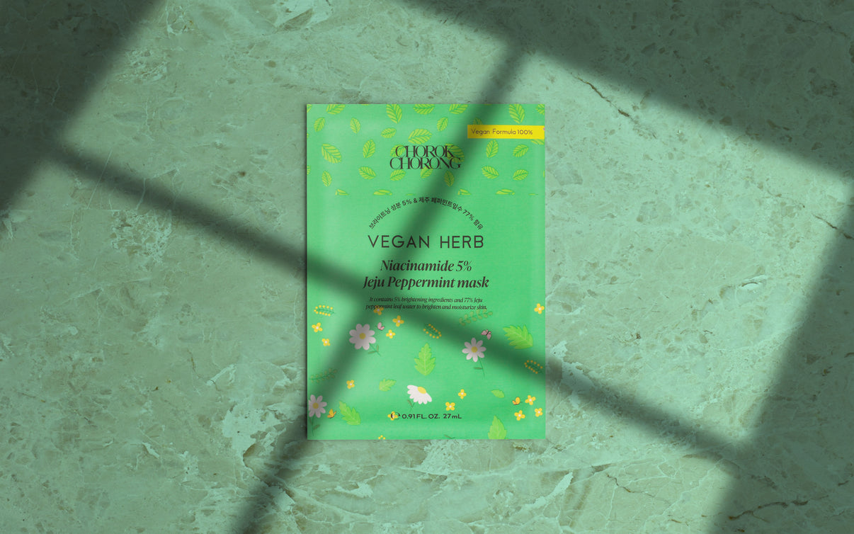 Vegan Herb Niacinamide 5% Jeju Peppermint Mask (27ml x 10ea) – SkinCureAsia